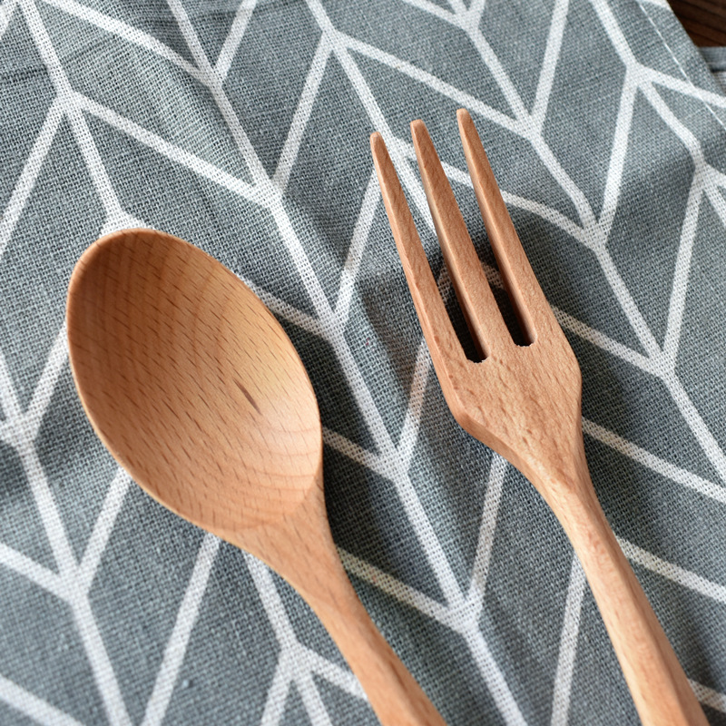 Beech triangle spoon and fork | Utensil Manufacturers