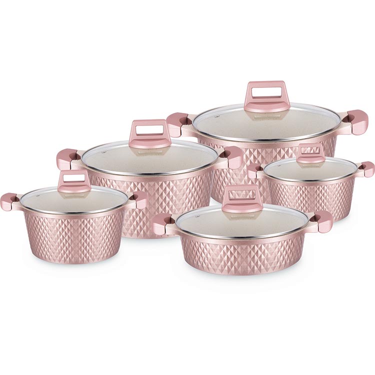 Aluminium crystal style non stick cookware set | Utensil Manufacturers