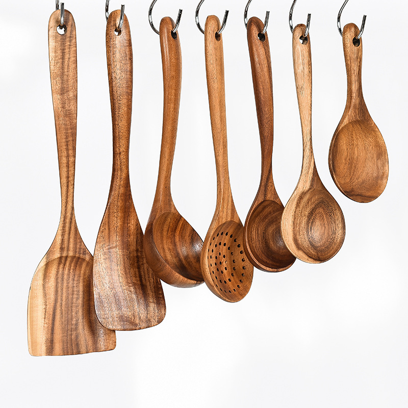 Natural teak wood kitchen cooking utensil set | Utensil Manufacturers